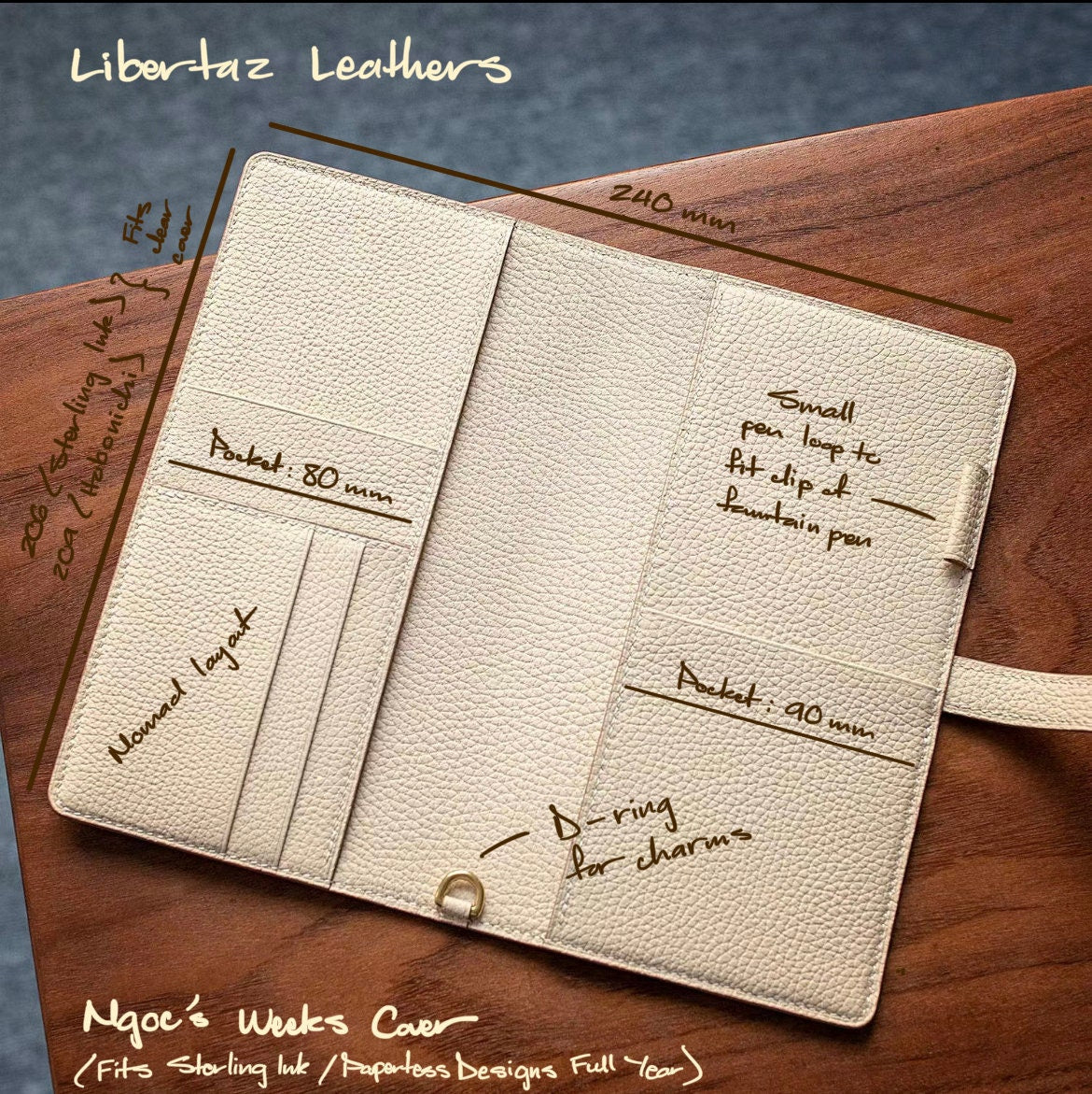 Handmade Leather Journal Cover | Hobonichi Weeks | TN | Epsom | Togo ...